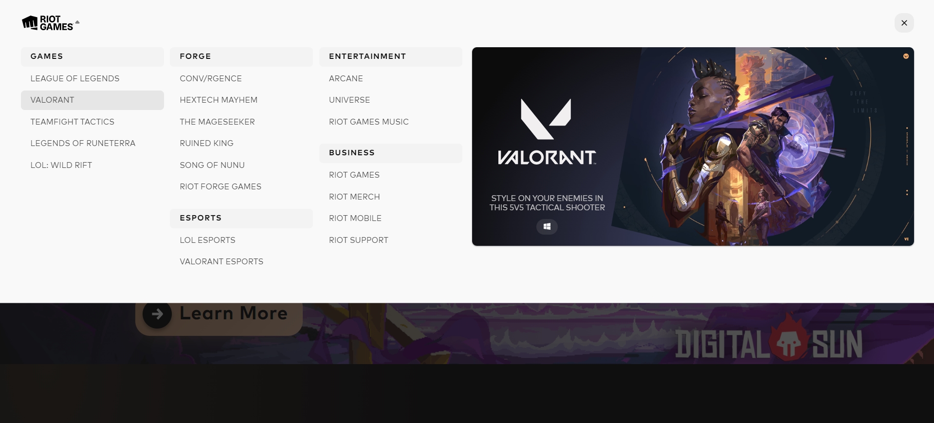 Riot Games - créateurs du jeu en ligne Valorant